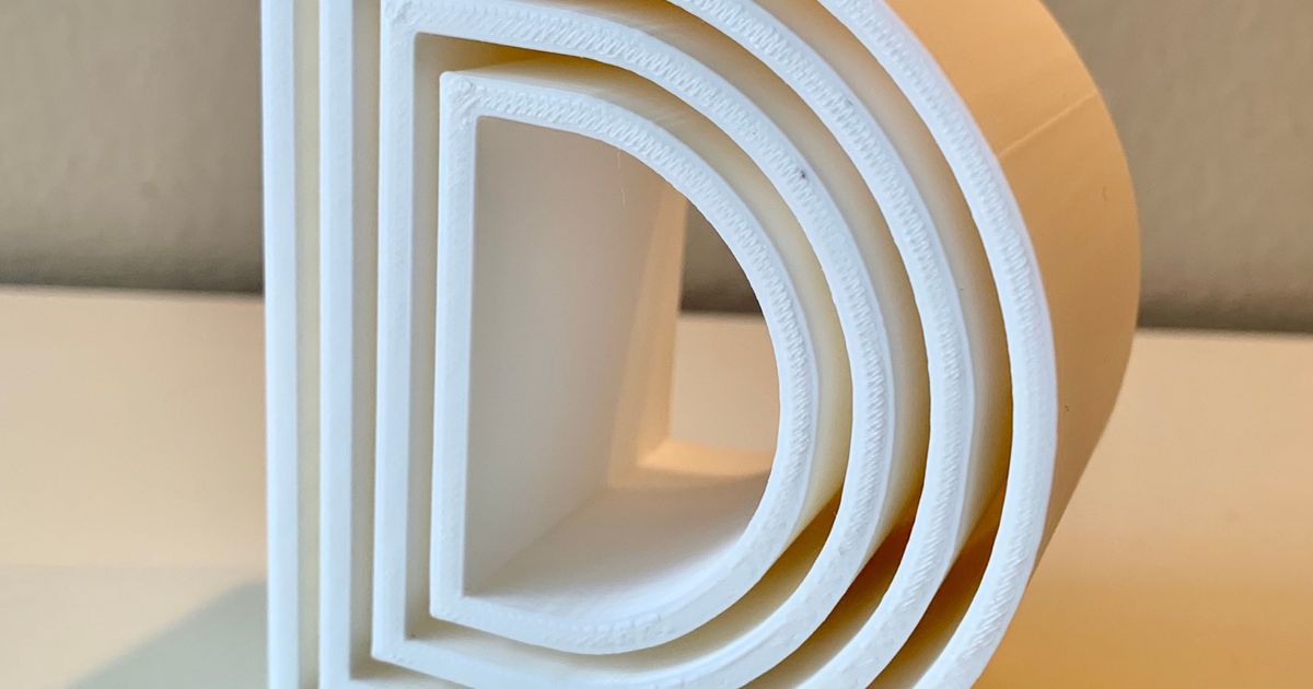 Decorative Block Initial 'D' by Art G | Download free STL model ...