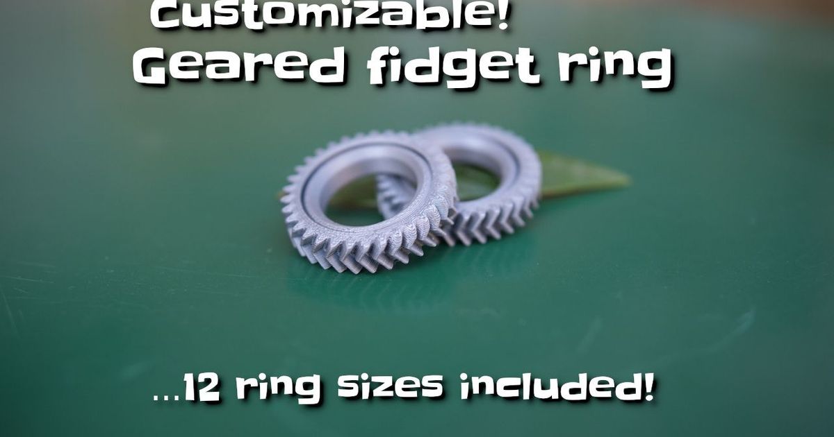 Print-in-place geared fidget ring by Makkuro | Download free STL model ...