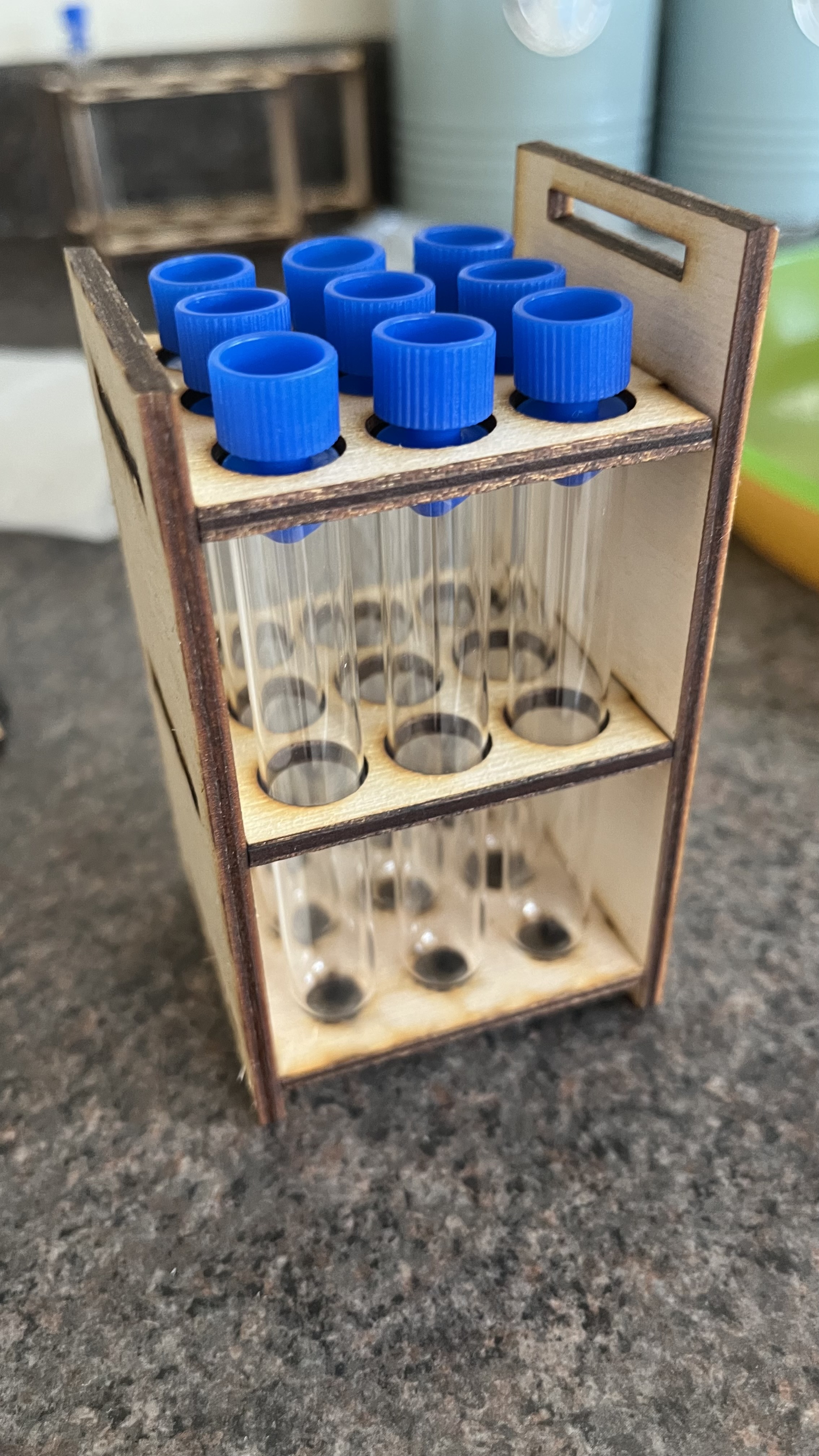 12mm Test tube holder/storage box for 9 tubes (Edu/OpenBio) by ...
