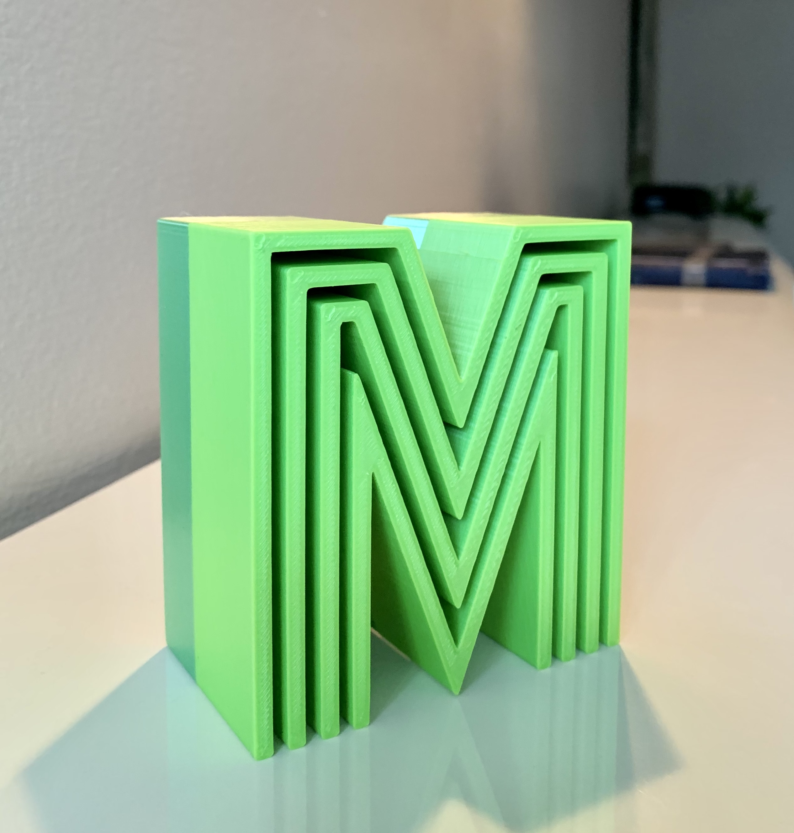 Decorative Block Initial 'M' by Art G | Download free STL model ...