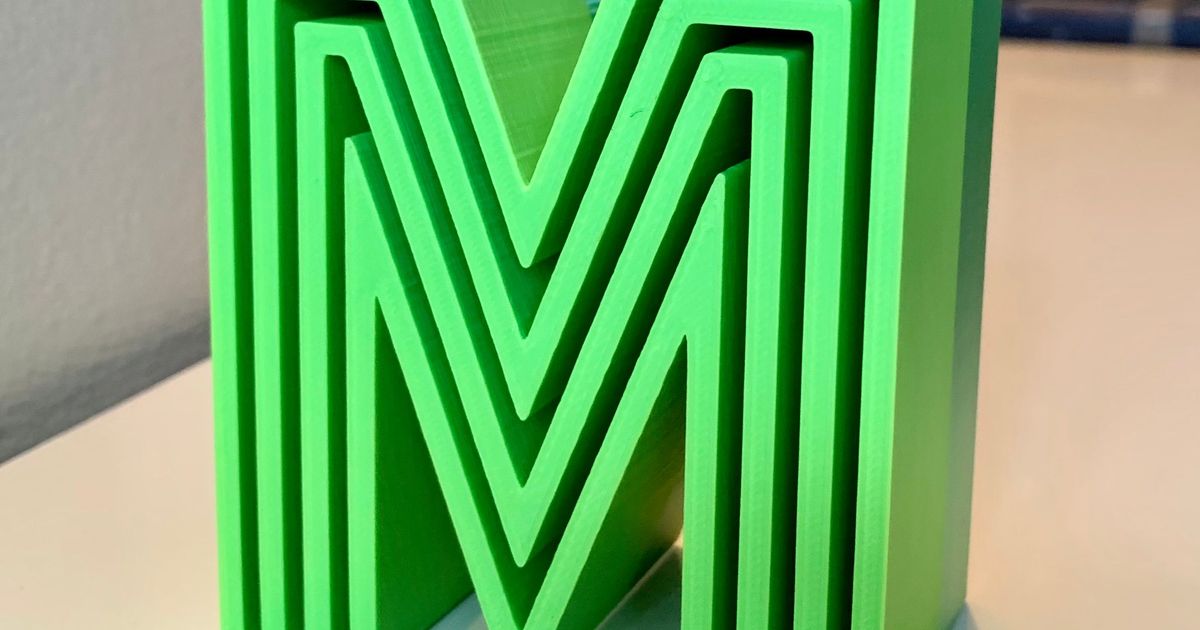 Decorative Block Initial 'M' by Art G | Download free STL model ...
