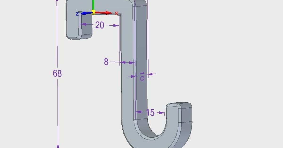 Simple Hook by Engineer | Download free STL model | Printables.com