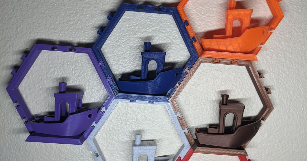 Hexagon Benchy Display by xPlatypusVenom | Download free STL model ...