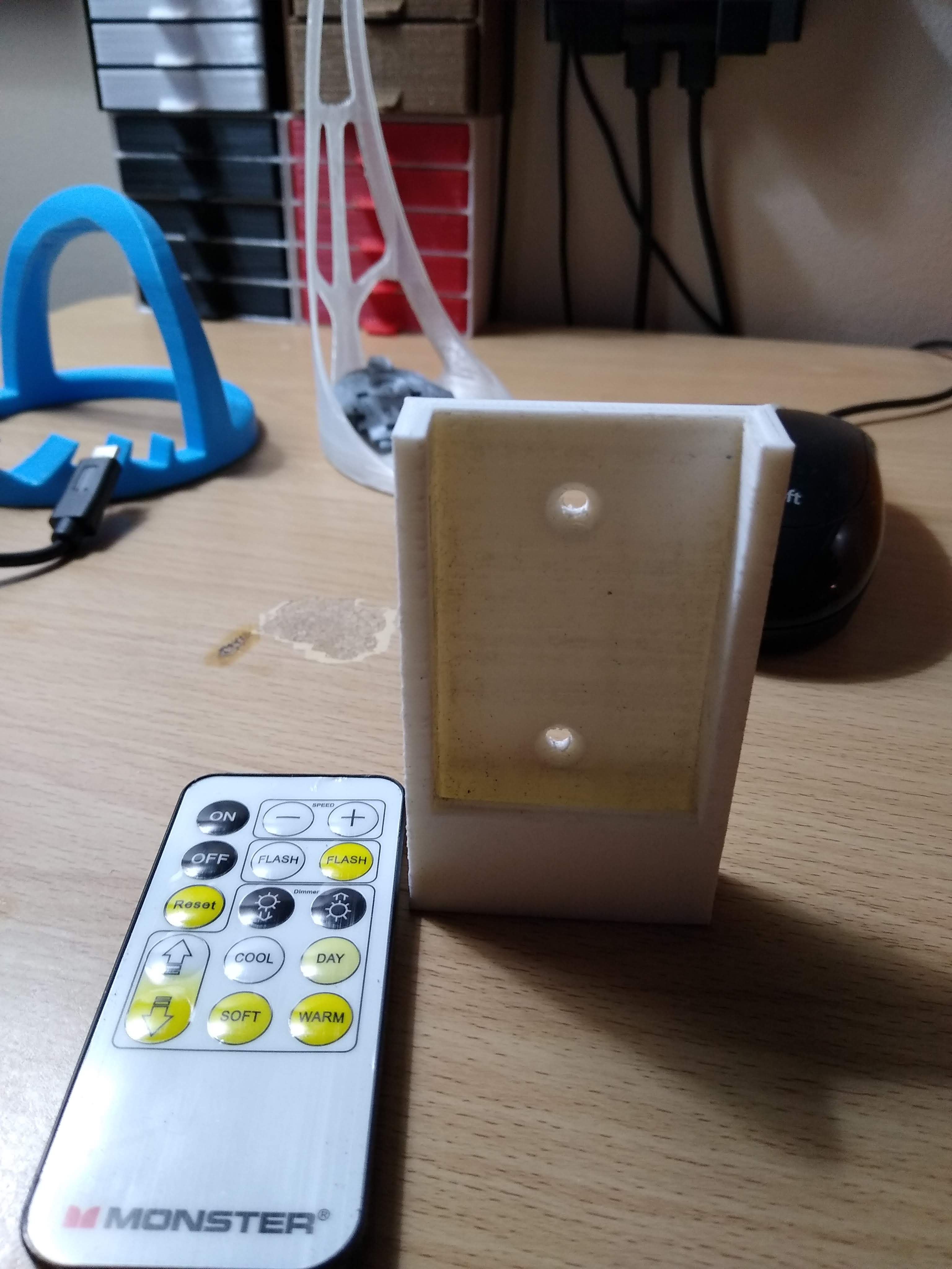 Monster LED remote holder by unhooked | Download free STL model ...