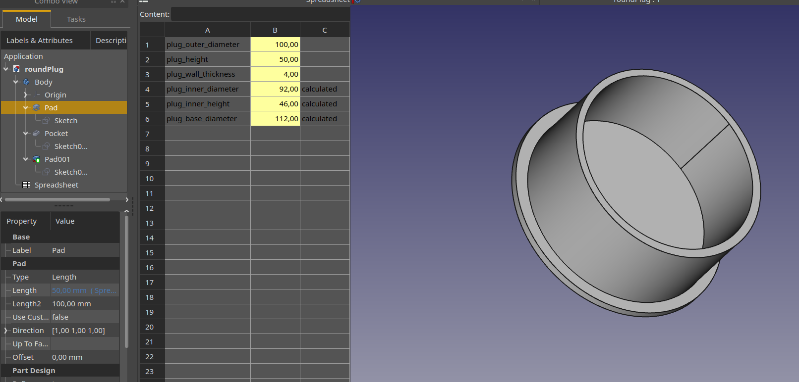 Parametric Round Plug by Renra | Download free STL model | Printables.com