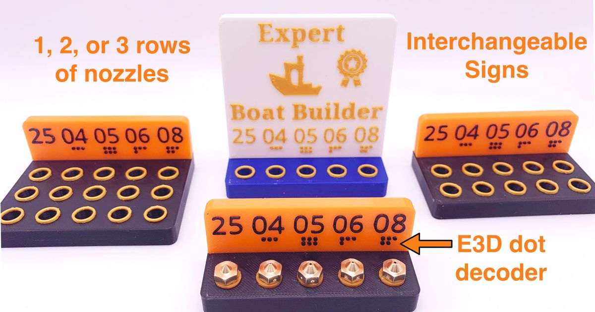 Expert Boat Builder Nozzle Holder (swappable signs, 1, 2, or 3 nozzle ...
