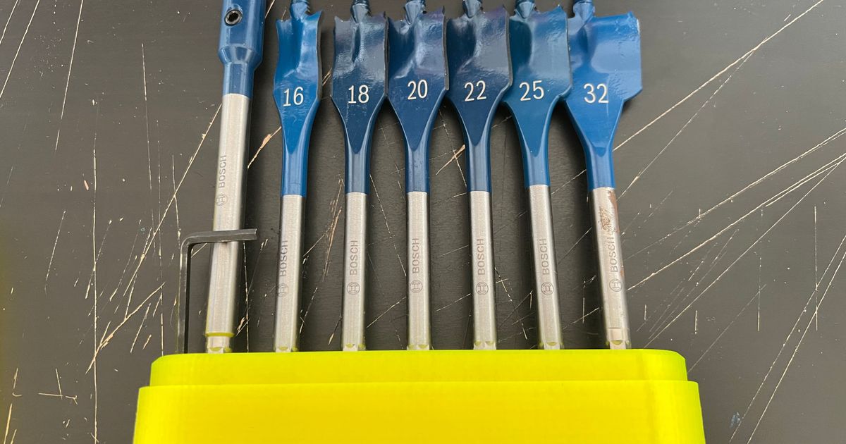Bosch Spade Bit Set Storage by kevsparky | Download free STL model ...