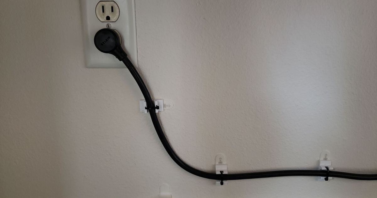 Command Strip Zip-Tie Holder for Power Cable by bhamham | Download free ...