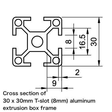 Snap on Hanging Hook for 30x30mm T-slot(8mm) Aluminum box frame by ...