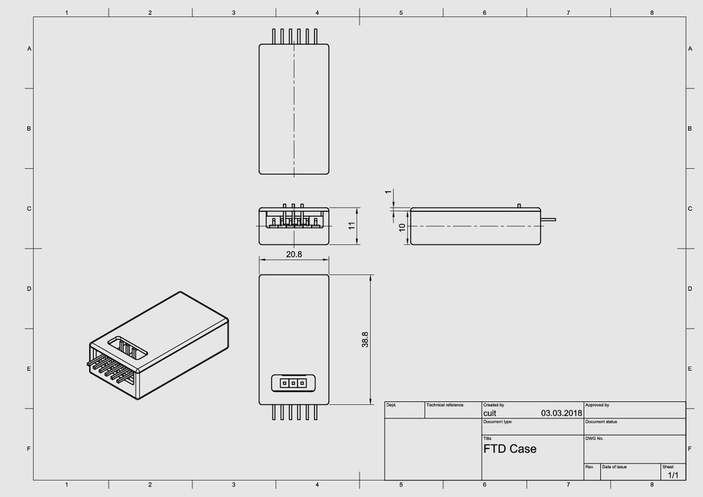 FTDI Adapter FT232RL Case by cuitlahac | Download free STL model ...