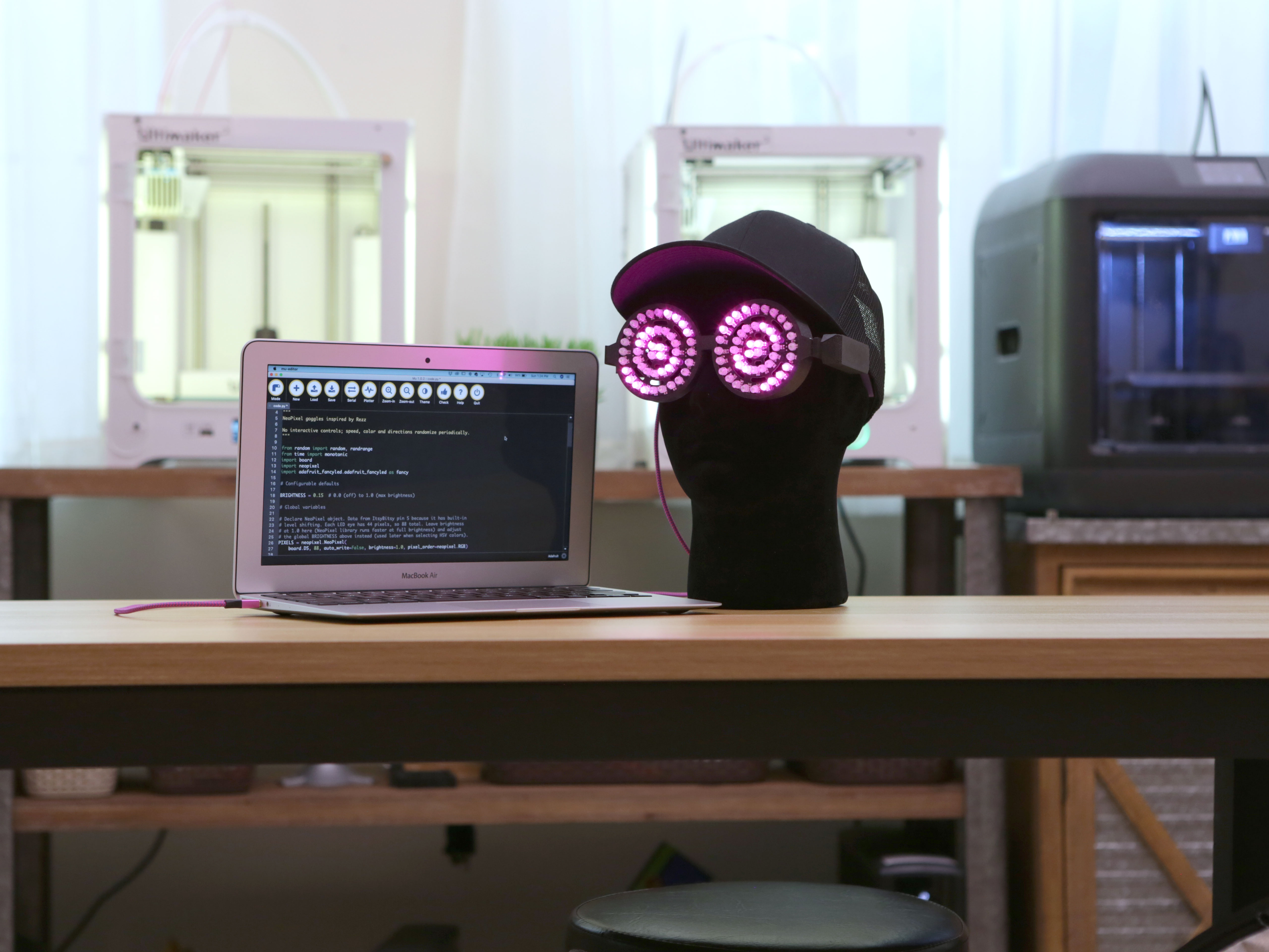 Rezz-Inspired NeoPixel Glasses by Adafruit | Download free STL model ...