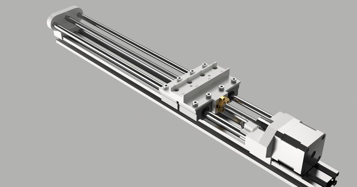 Linear Double Screw Rail (2040) by Core3D.tech | Download free STL ...