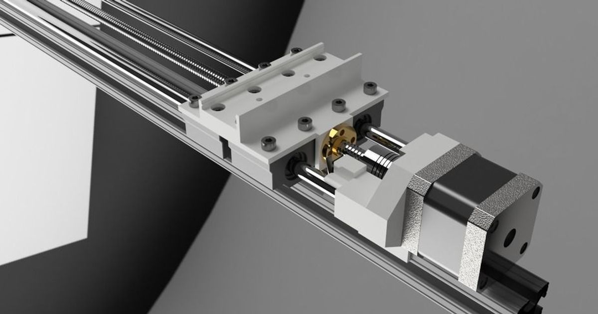 Linear Double Screw Rail (1010) by Core3D.tech | Download free STL ...