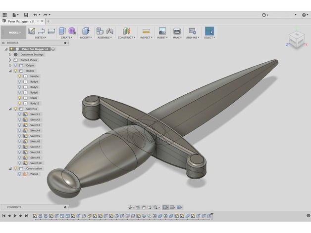 Peter Pan Dagger by plasmata | Download free STL model | Printables.com