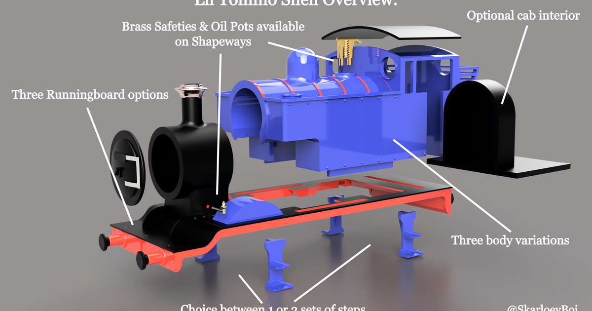 1:76 OO scale "Lil Tommo" Locomotive Shell by Arlo C | Download free ...