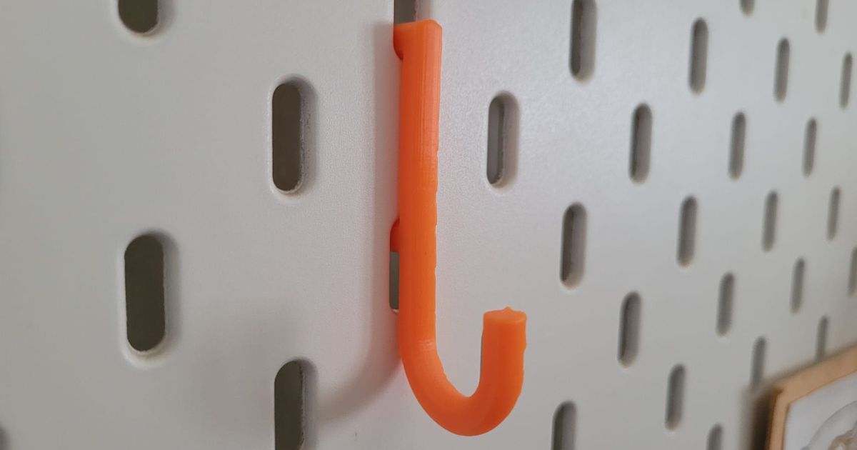 Ikea Skadis hook with flat side for easy print by glick | Download free ...