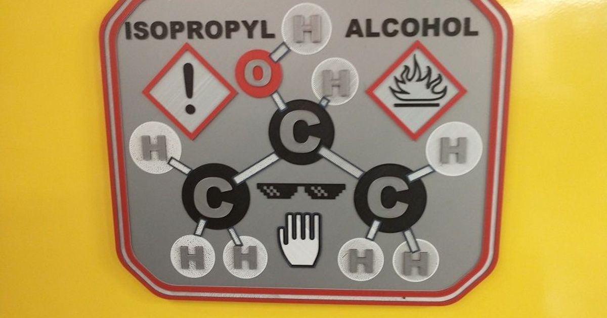 Isopropyl Alcohol Danger Sign by sjogerst | Download free STL model ...