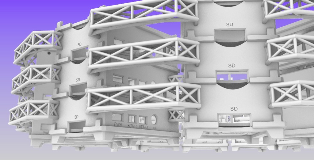 Raspberry Pi 4 Modular Radial Stacking Cluster Array by sjogerst ...