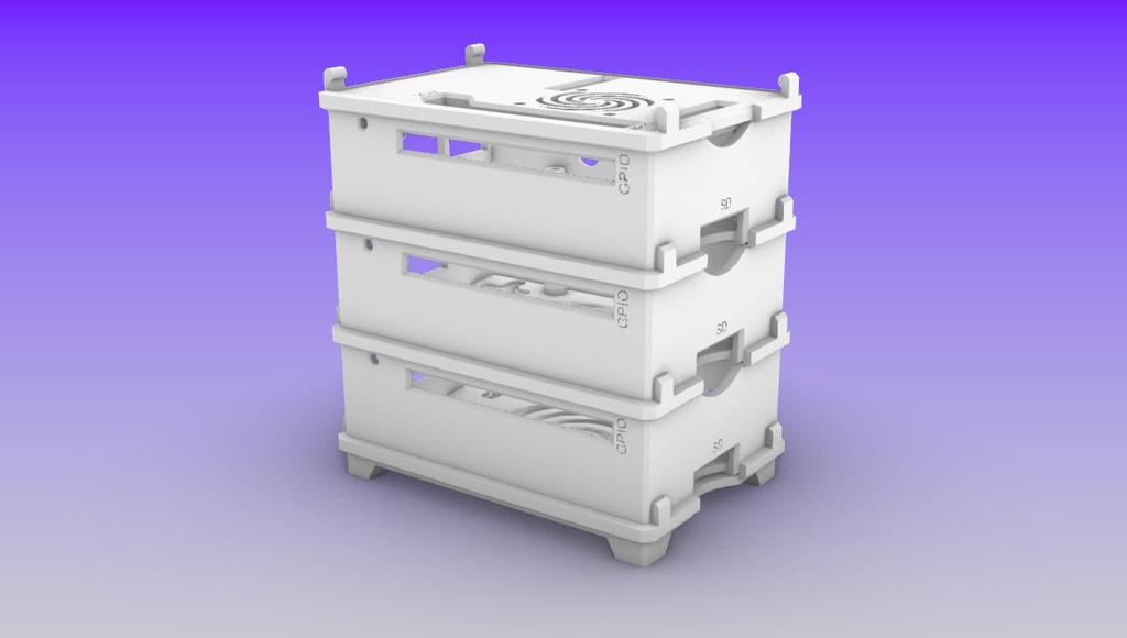 Raspberry Pi 4 Modular Stacking Cluster Case by sjogerst | Download free STL model | Printables.com