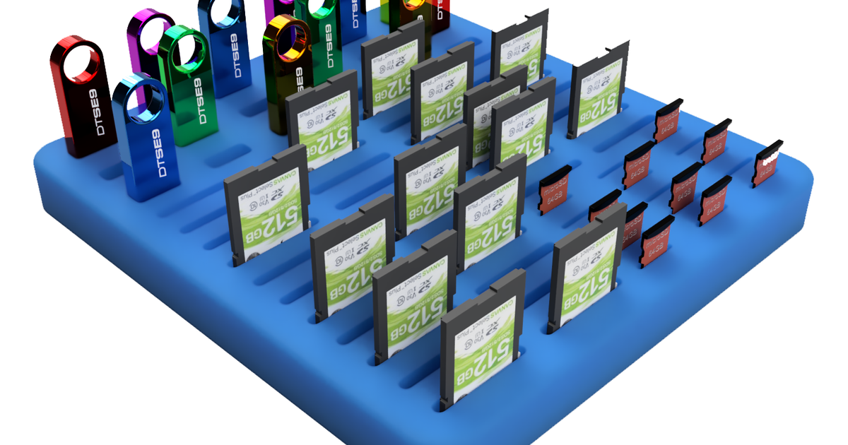 Large Media Storage Organizer SD / microSD / USB Flash Drive von ...