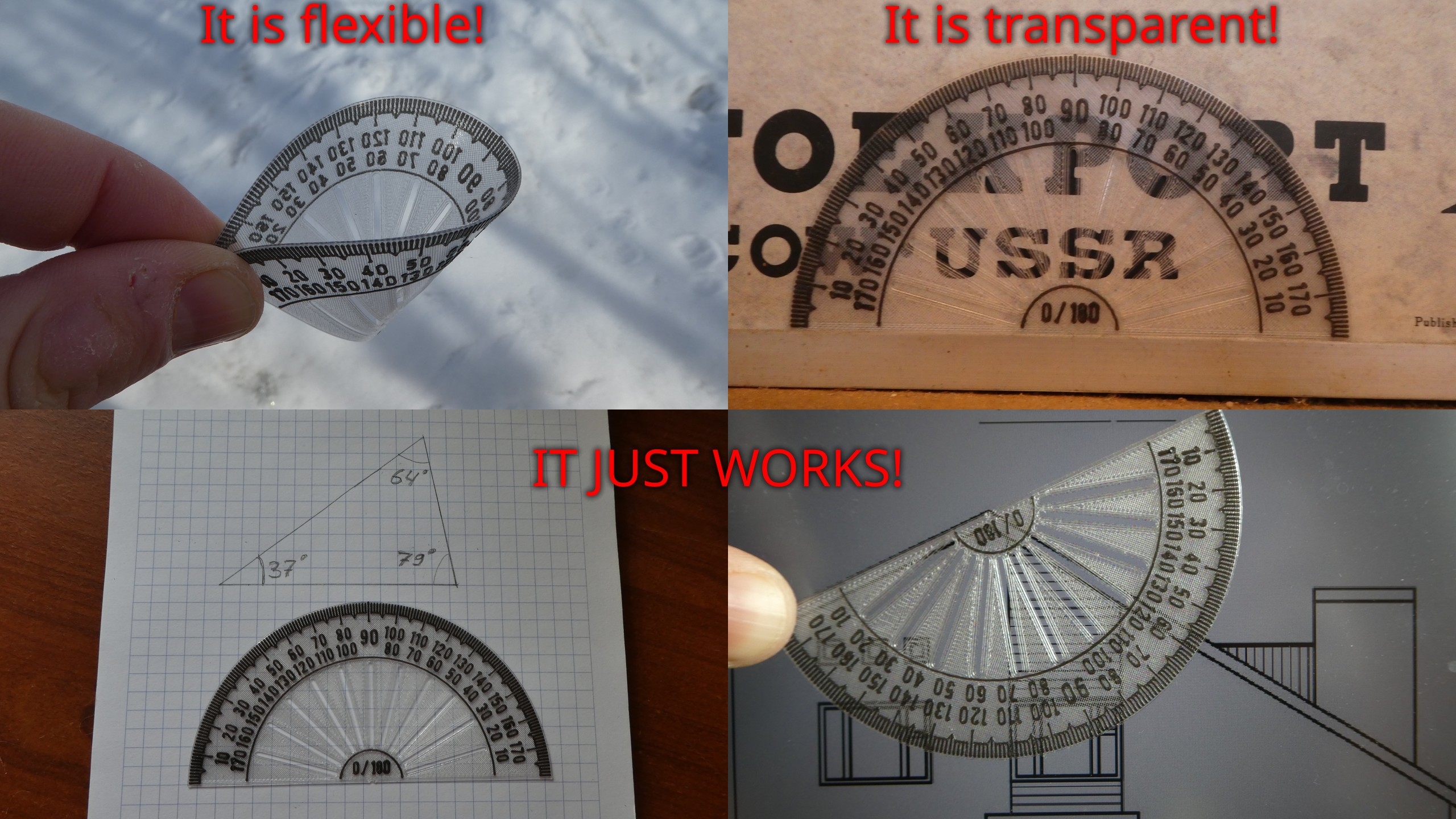 The SMALLEST protractor for drawing (transparent) by Tol | Download ...