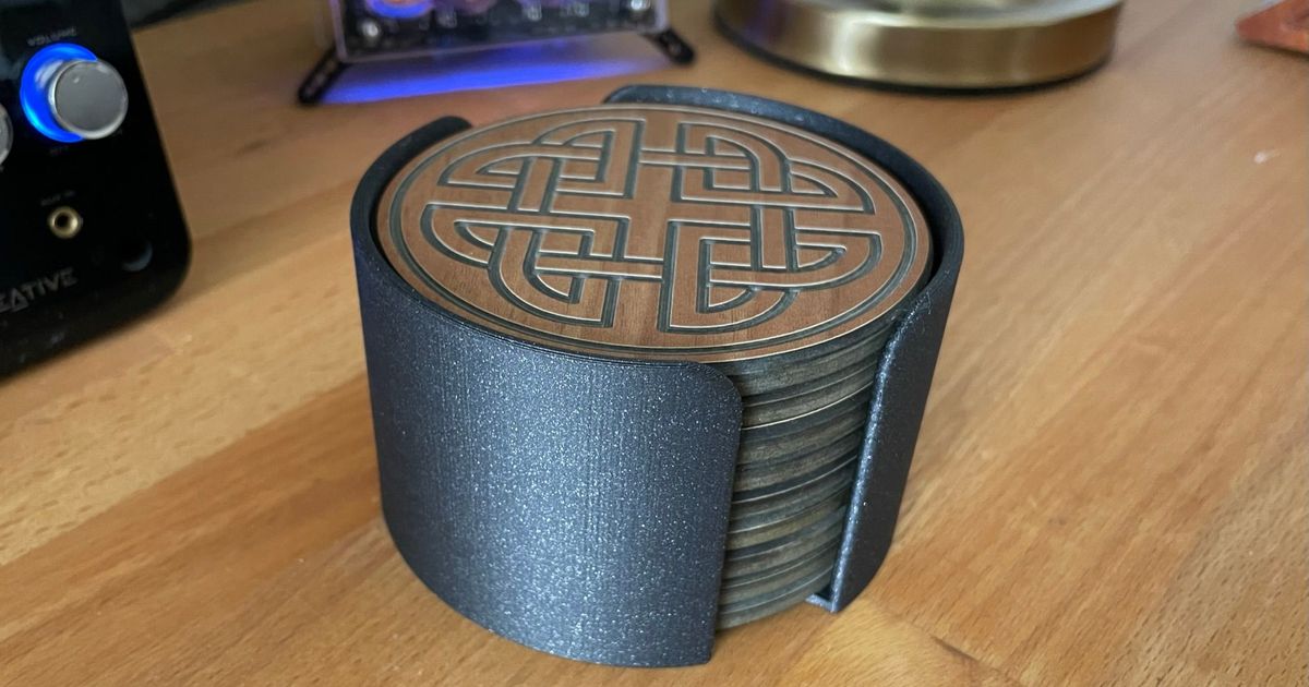 Generic Coaster holder (with 3 Celtic coaster designs) by PjotrStrog ...