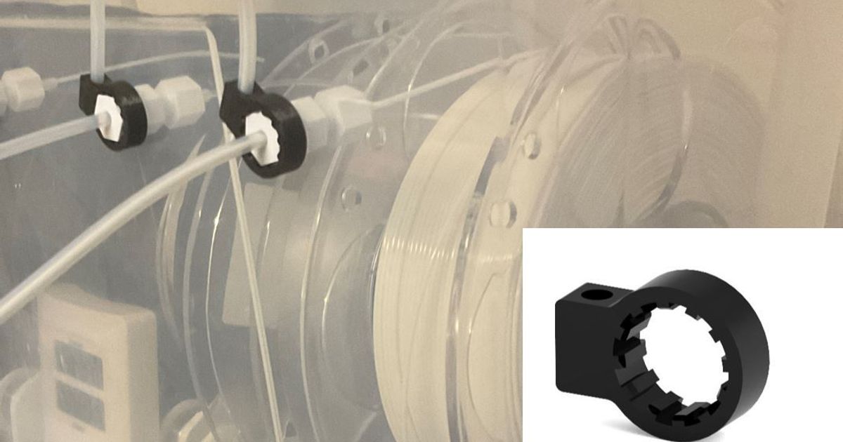 Support ring to fix and plug PTFE tube if filament (Ø1,75mm) is not in ...