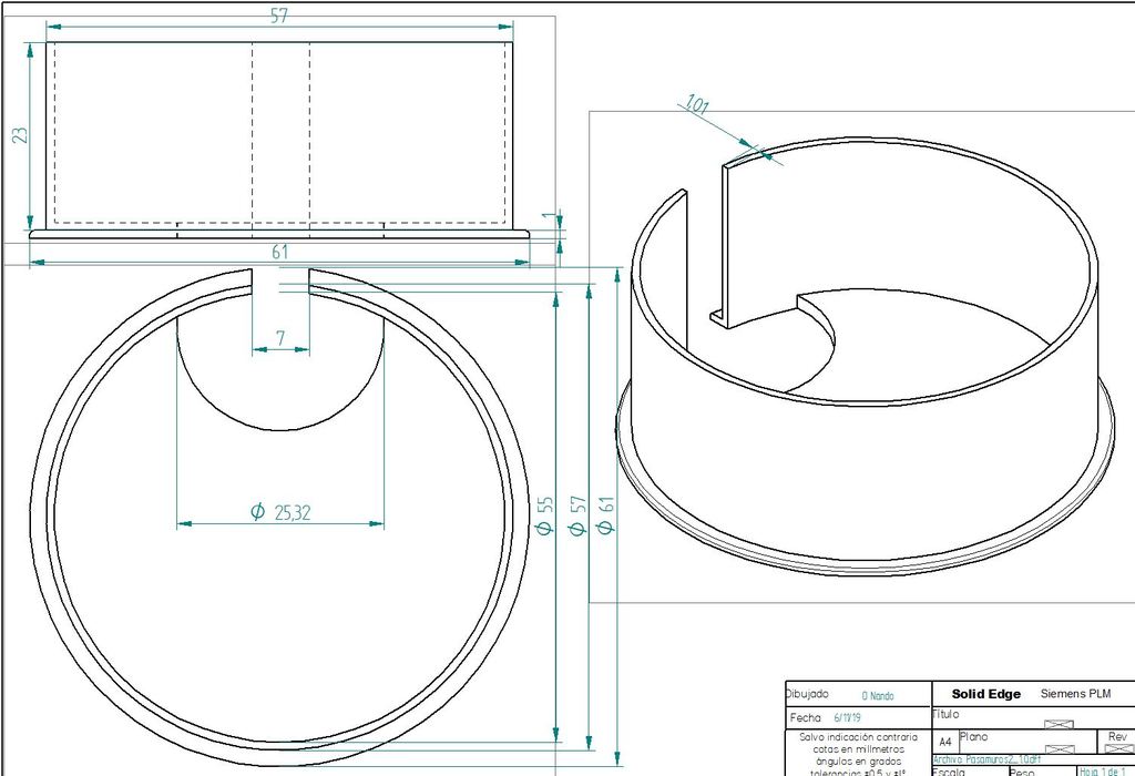 Pasacable mesa redondo por Nandito | Descargar modelo STL gratuito ...
