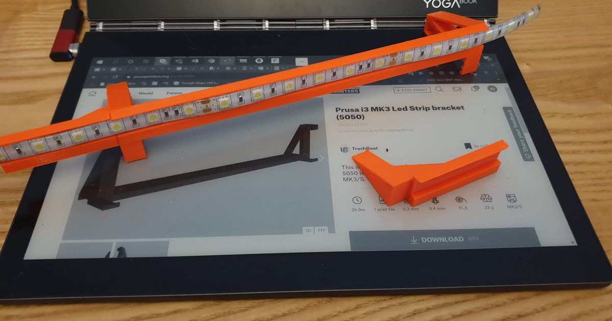 Prusa i3 MK3 Led Strip bracket (5050) LED extensions by Dickie_does ...