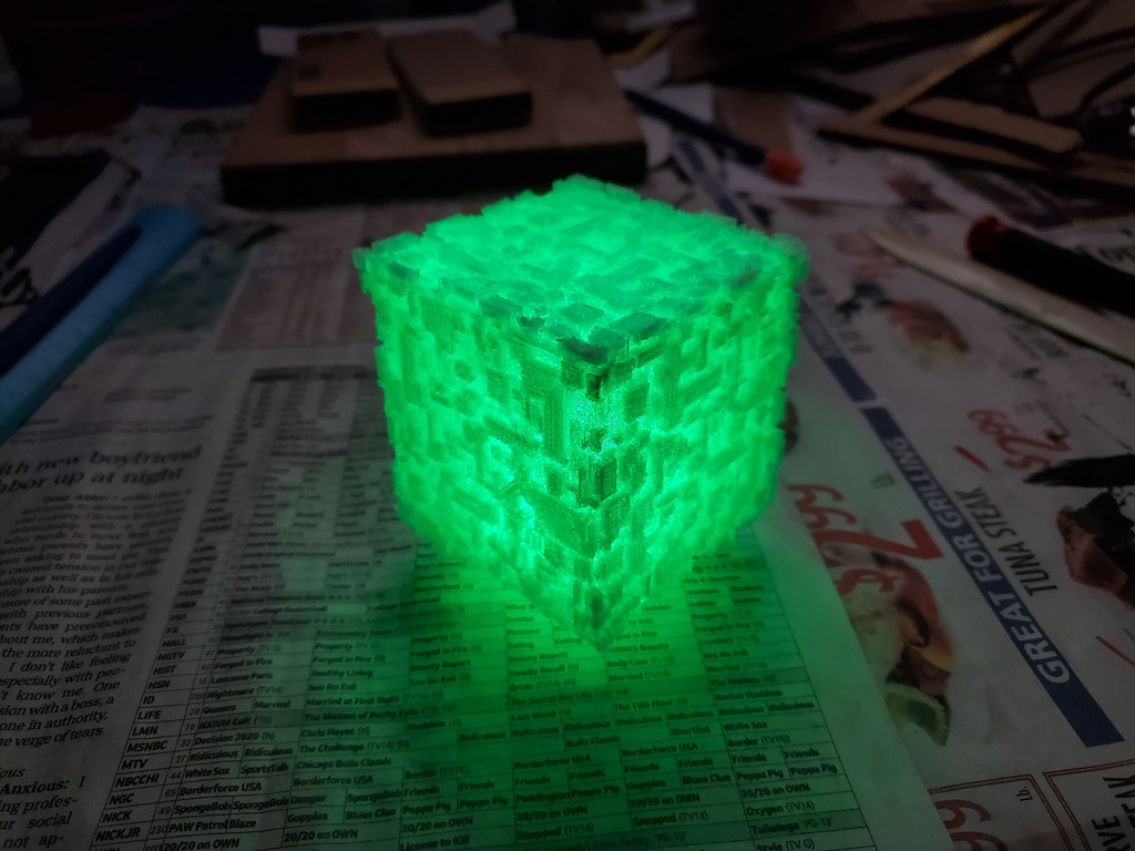 Borg Cube - Green LED Tea Light by greenpizza55 | Download free STL ...