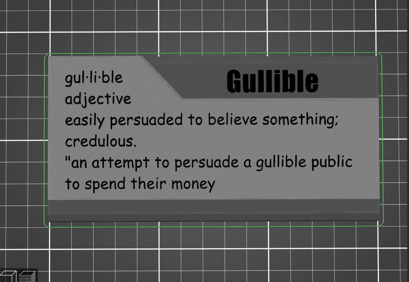 Gullible sign to put on ceilings by Alex73077 | Download free STL model ...