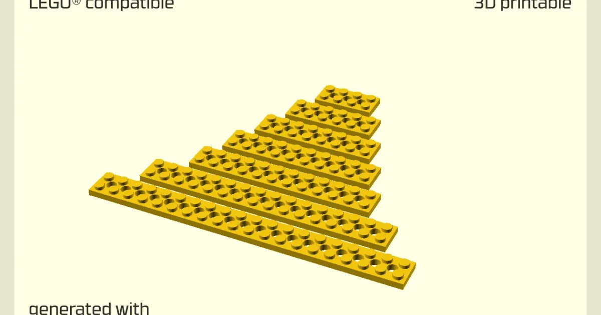 LEGO(R) Technic compatible Long Plates STL Generator by machineblocks ...