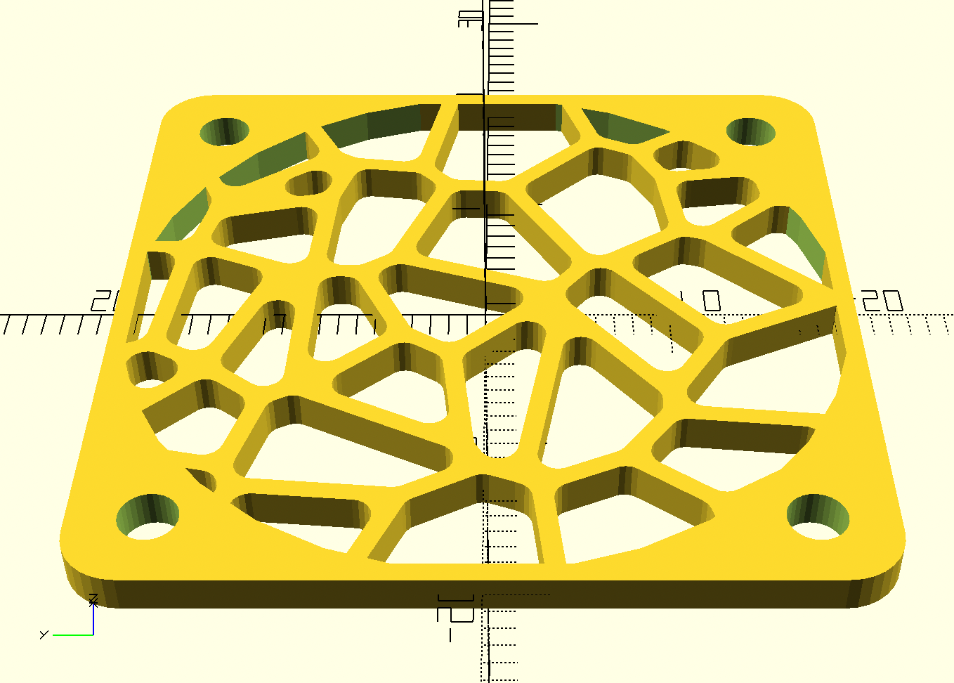 Parametric fan grill with Voronoi pattern od autora jfoucher | Stáhněte ...