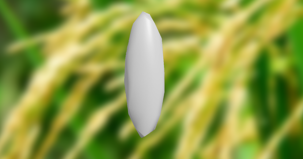 3D Printable Rice Grain by Linksu3D | Download free STL model ...