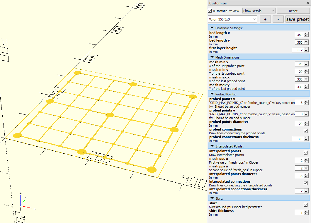 Parametric bed mesh test generator by dmtinkdev | Download free STL ...