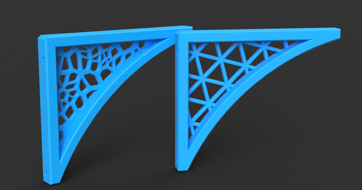 Shelf Bracket Voronoi And Triangles Design | Scalable by Extrutim ...