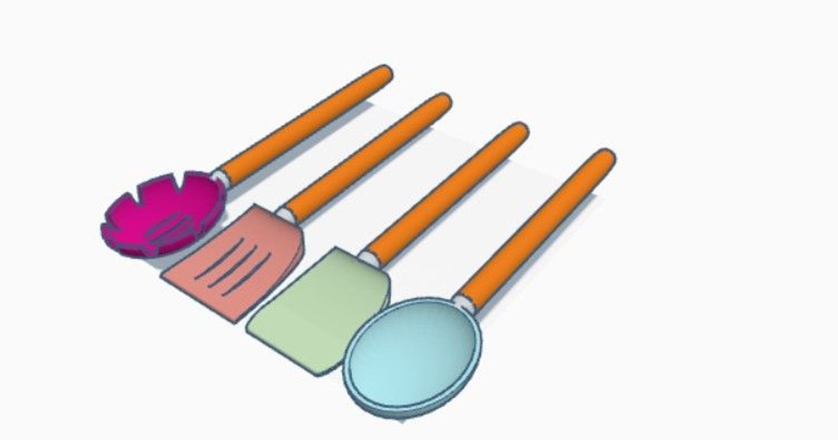 4 pcs kitchen utensils by 3dfiy My Life | Download free STL model ...