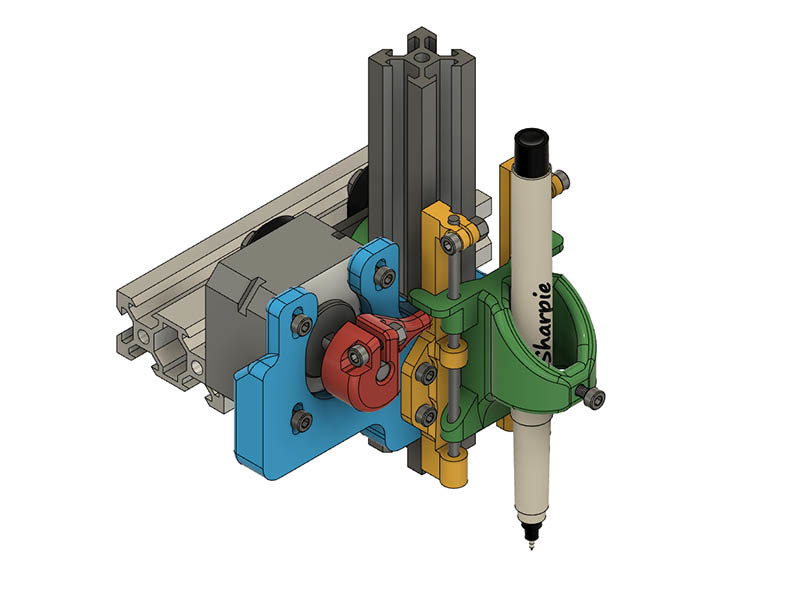 Z-axis servo/Stepper motor Pen Plotter mount for V-Slot by geodave ...