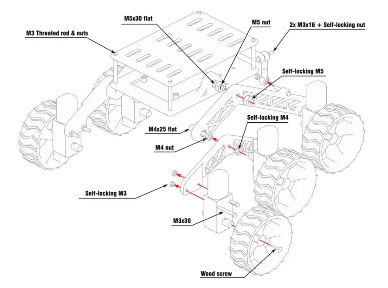 RC Rocker-bogie chassis (Mini martian rover) by Fishbone Workshop ...