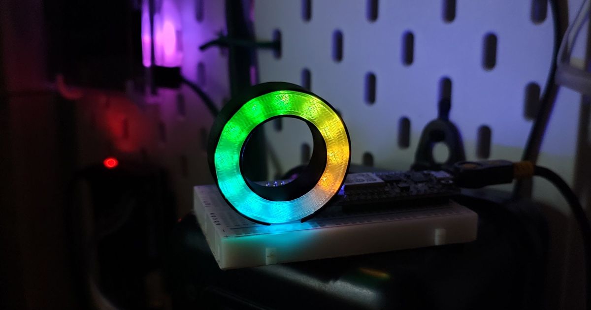 Neopixel diffuser ring (12 leds) by vindolin | Download free STL model ...
