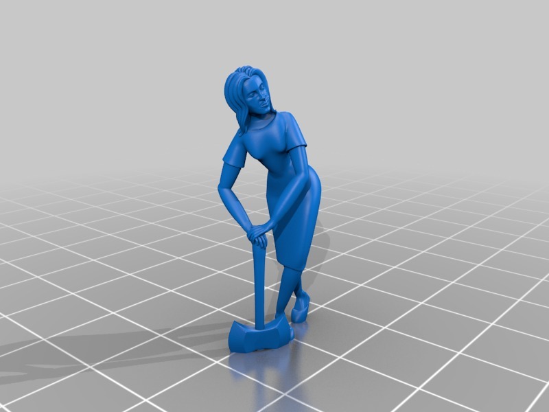 Character Commission: Axe Lady by VirtuallyJason | Download free STL ...