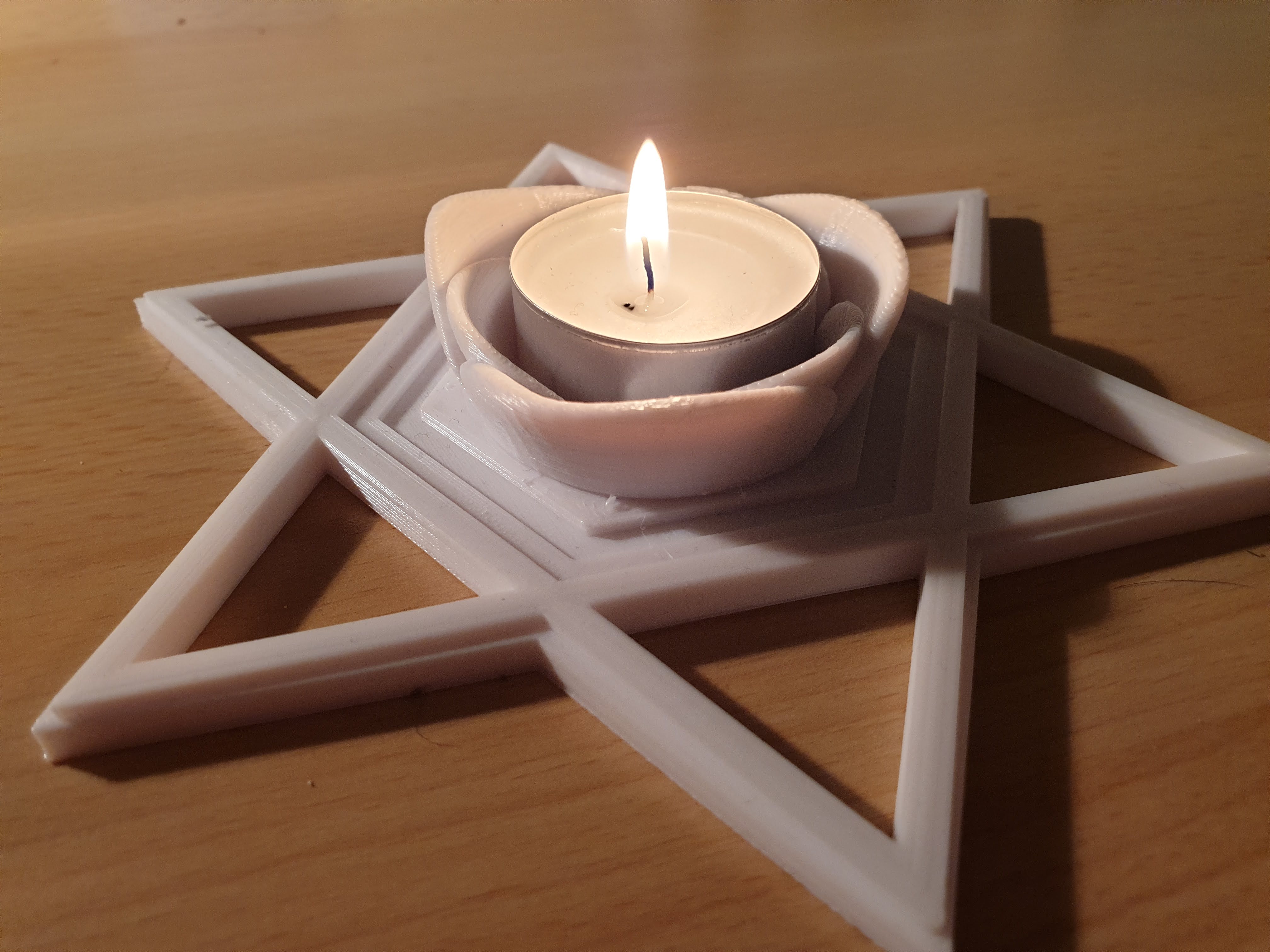 Star of David with a flower | tea light holder by Luftx92 | Download ...