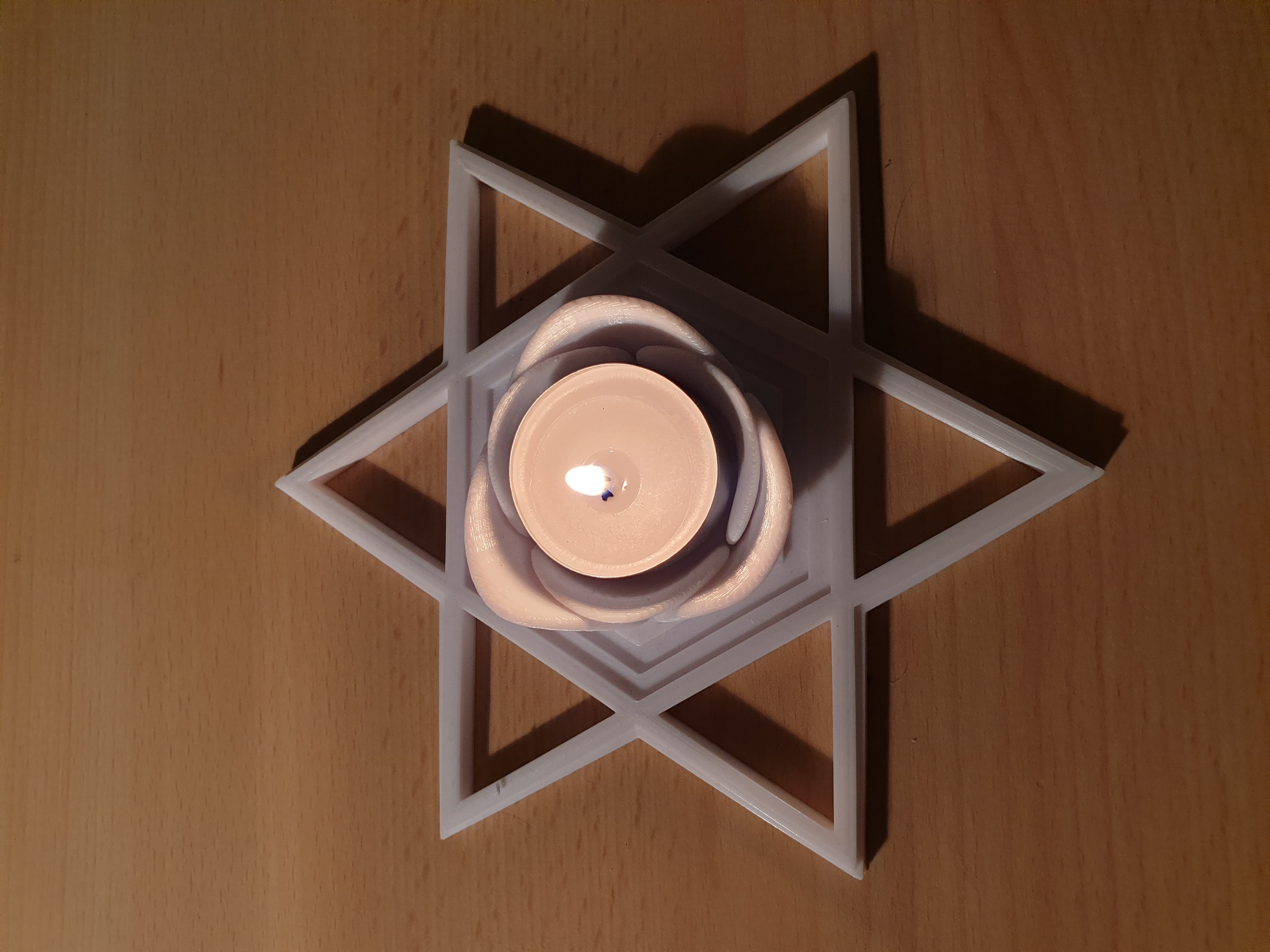 Star of David with a flower | tea light holder by Luftx92 | Download ...