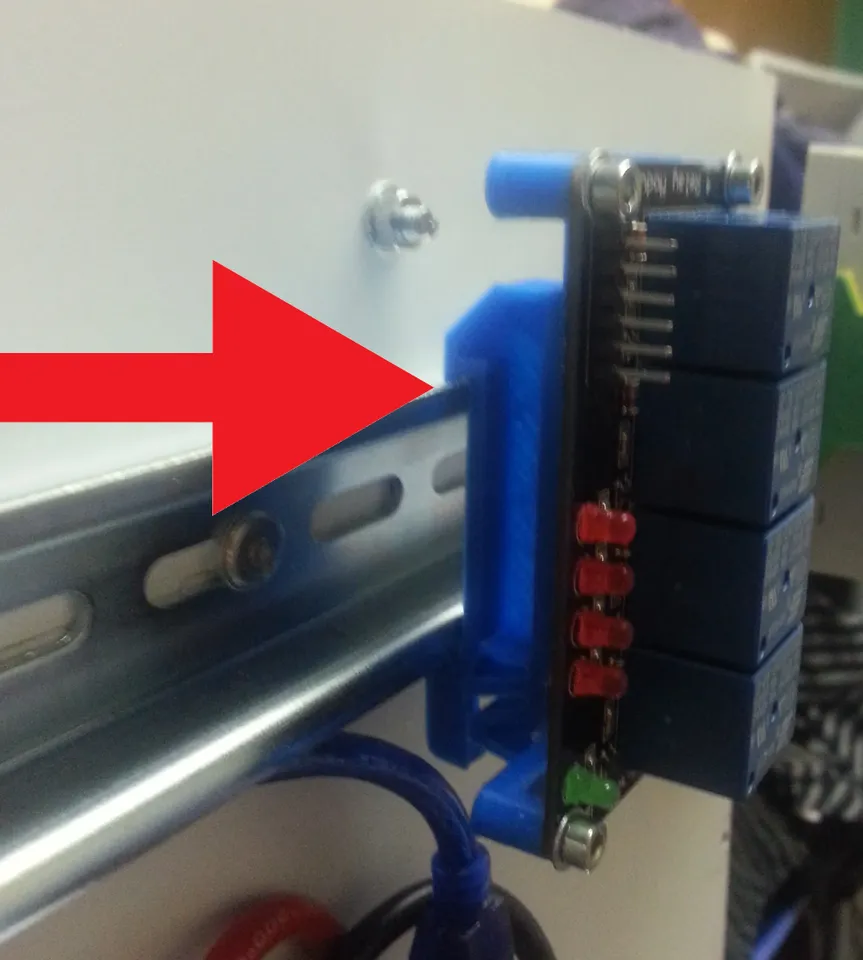 4 channel relay mounting cage for Top Hat DIN Rail / Cap Rail ...