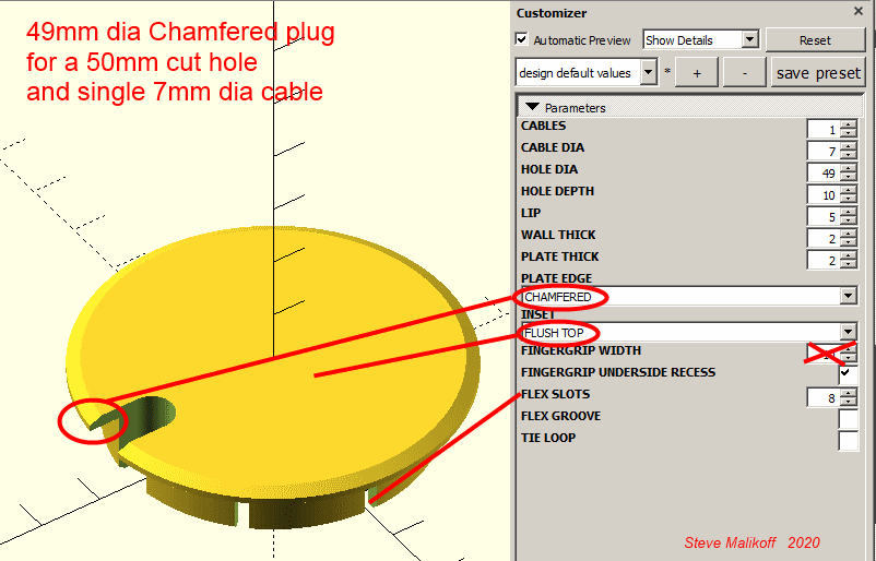 Desk benchtop cable fascia filler plug grommet by 1944GPW | Download ...