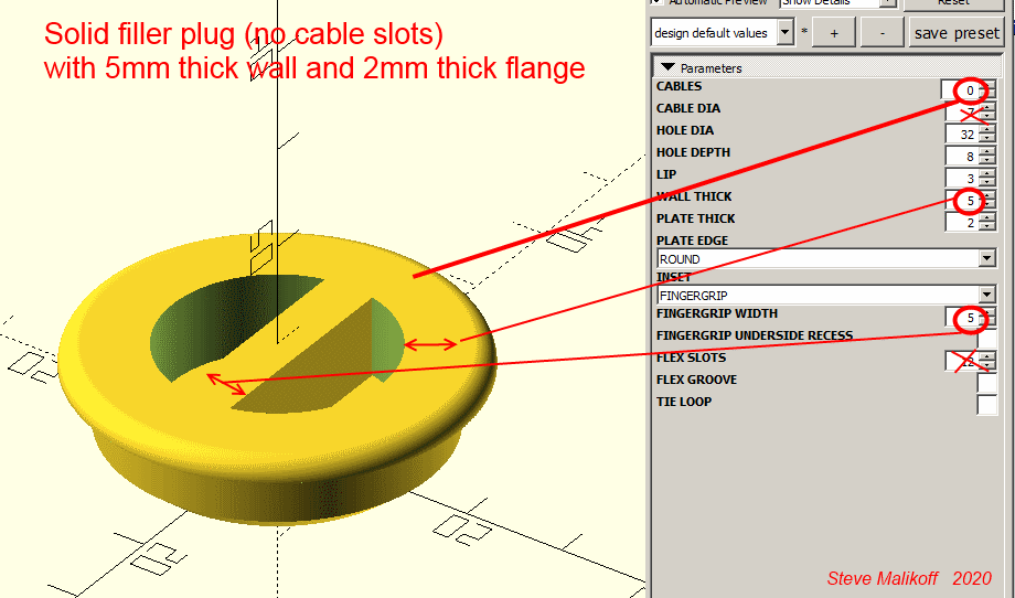 Desk benchtop cable fascia filler plug grommet by 1944GPW | Download ...