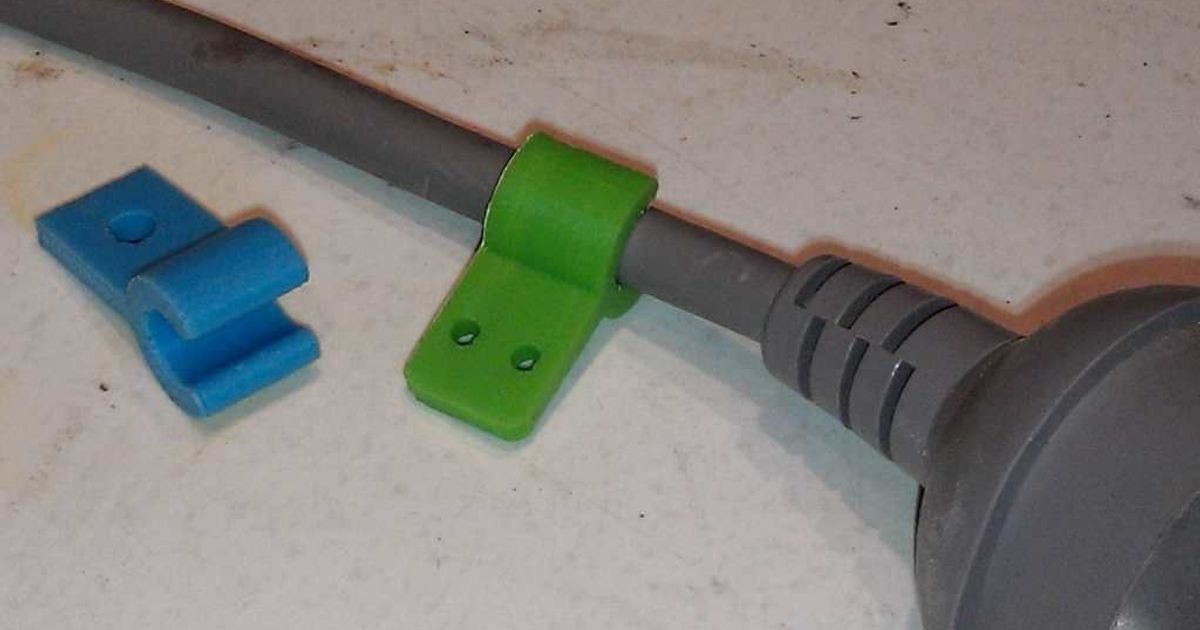 Cable clip with screw or nail fixing tab by 1944GPW | Download free STL ...