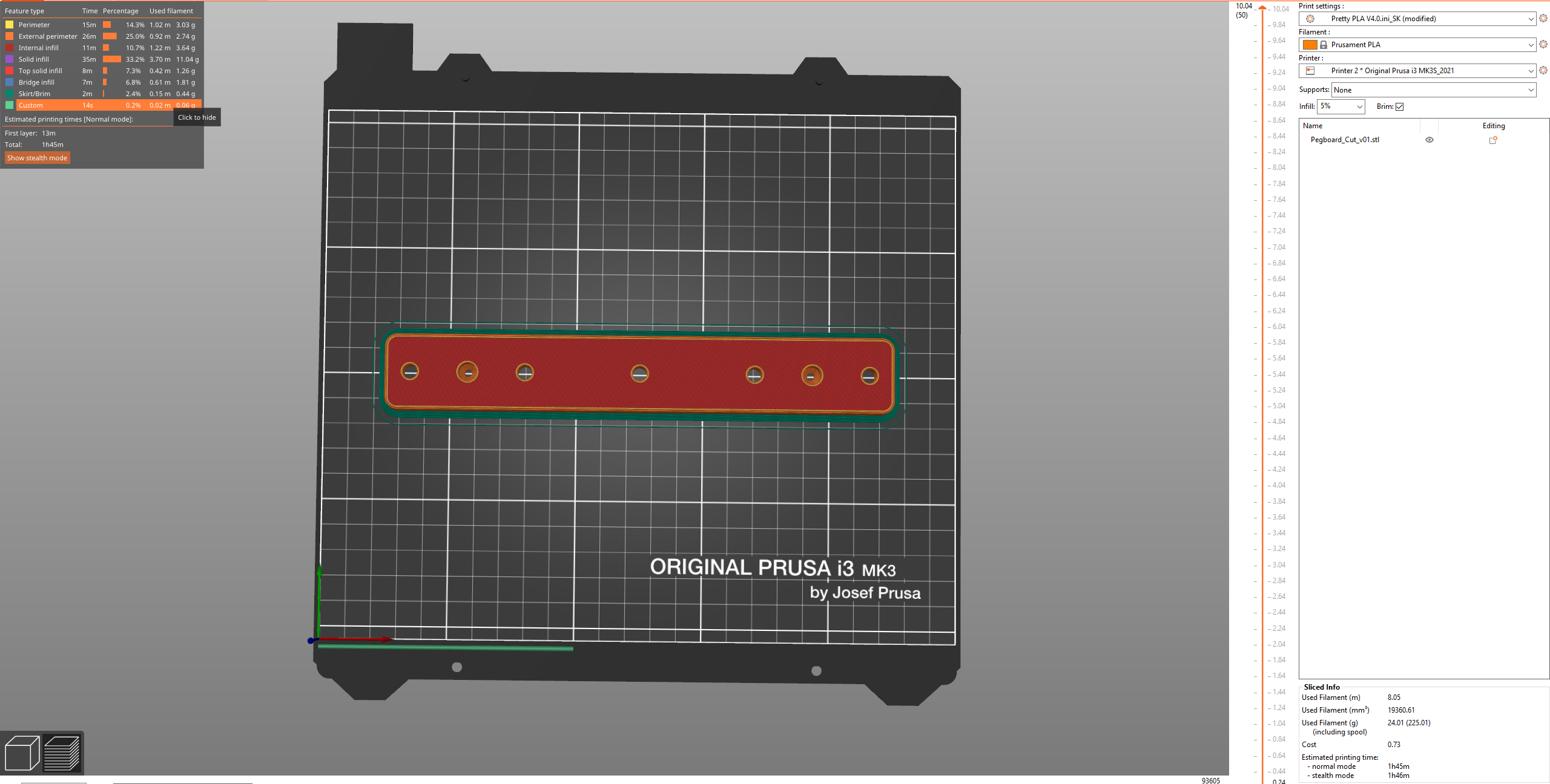 Small peg board for your 3d printer enclosure. Keeps your tools in ...
