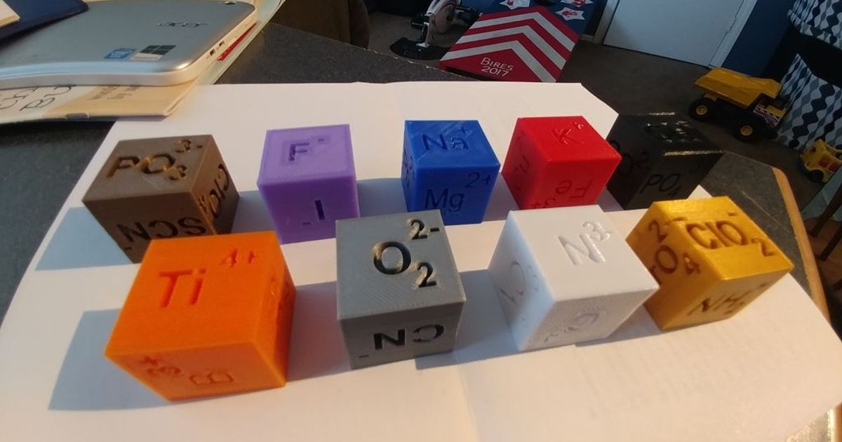 Chemistry Ion Dice (Chemical, Ion Cubes) by Bires | Download free STL ...