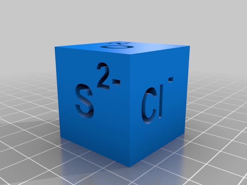 Chemistry Ion Dice (Chemical, Ion Cubes) by Bires | Download free STL ...